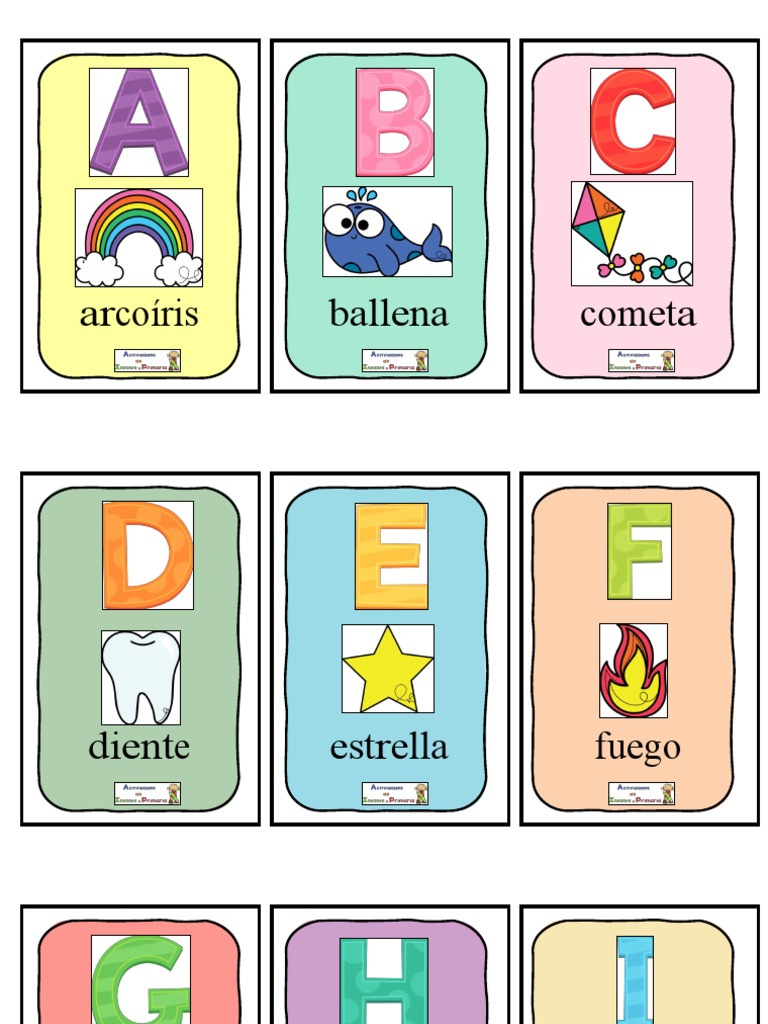 Tarjetas Letras Abecedario | PDF