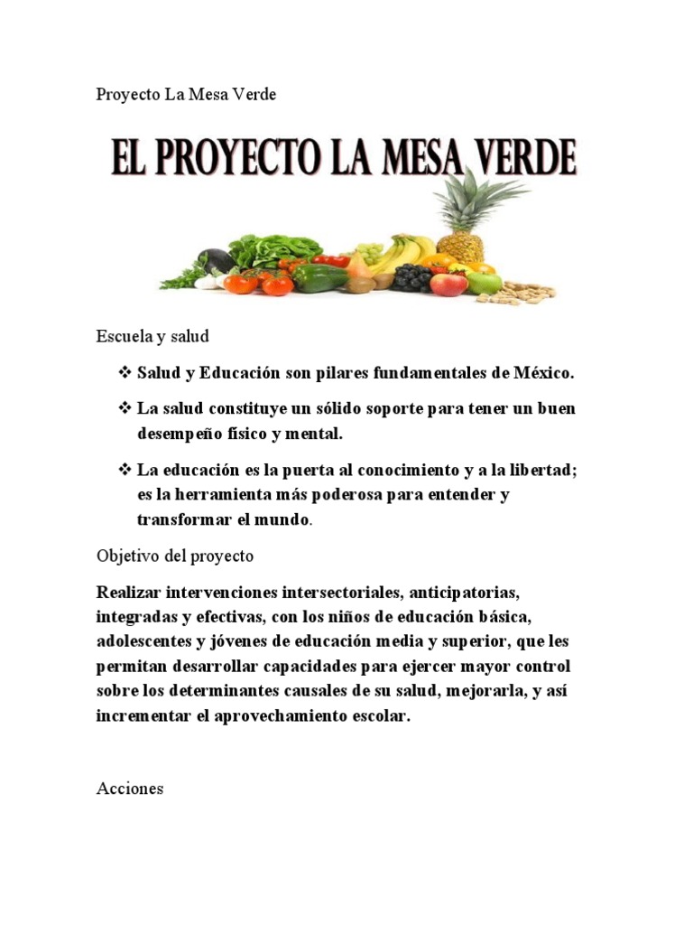 Dokumen - Tips Proyecto La Mesa Verde | PDF | Alimentos | Panes