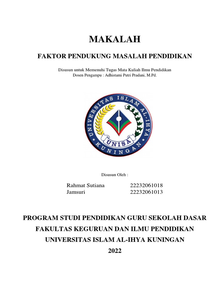 Faktor Pendukung Masalah Pendidikan | PDF