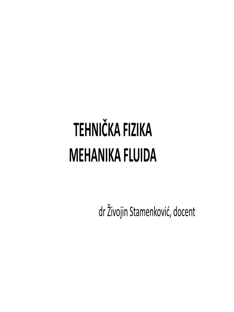 III Predavanje Mehanika Fluida | PDF