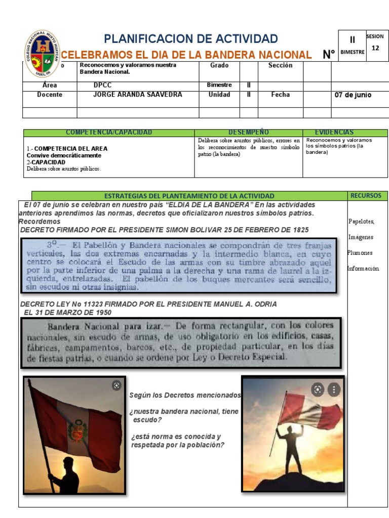 Sesion 12 Dia de La Bandera | PDF