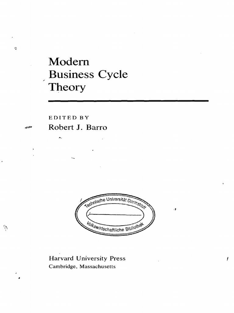 Modern Business Cycle Theory: Robert J. Barro | PDF