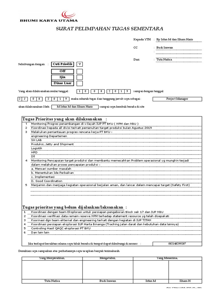 Form Job Pending Kosong Ok | PDF