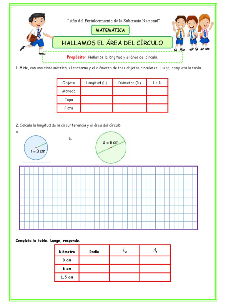 Act-Jueves-Matem-Hallamos El Área Del Círculo | PDF | Geometría | Longitud