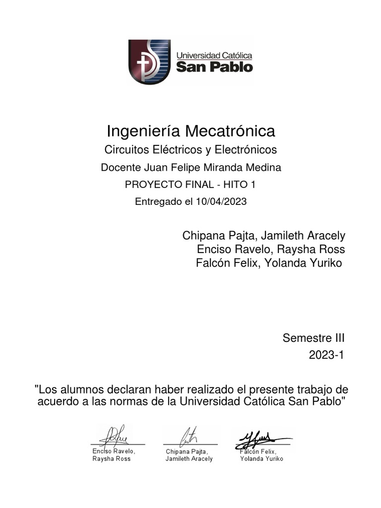 Hito 1 Circuitos | PDF | Residuos | Ciencias de la Computación