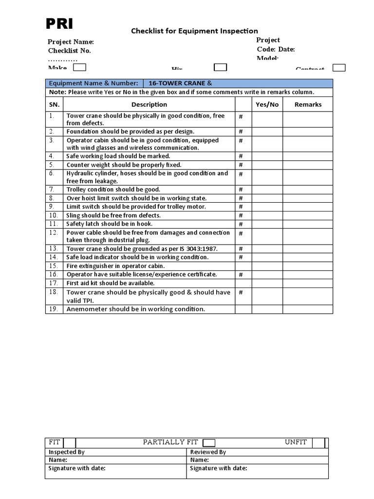 1. Checklist for TC | PDF