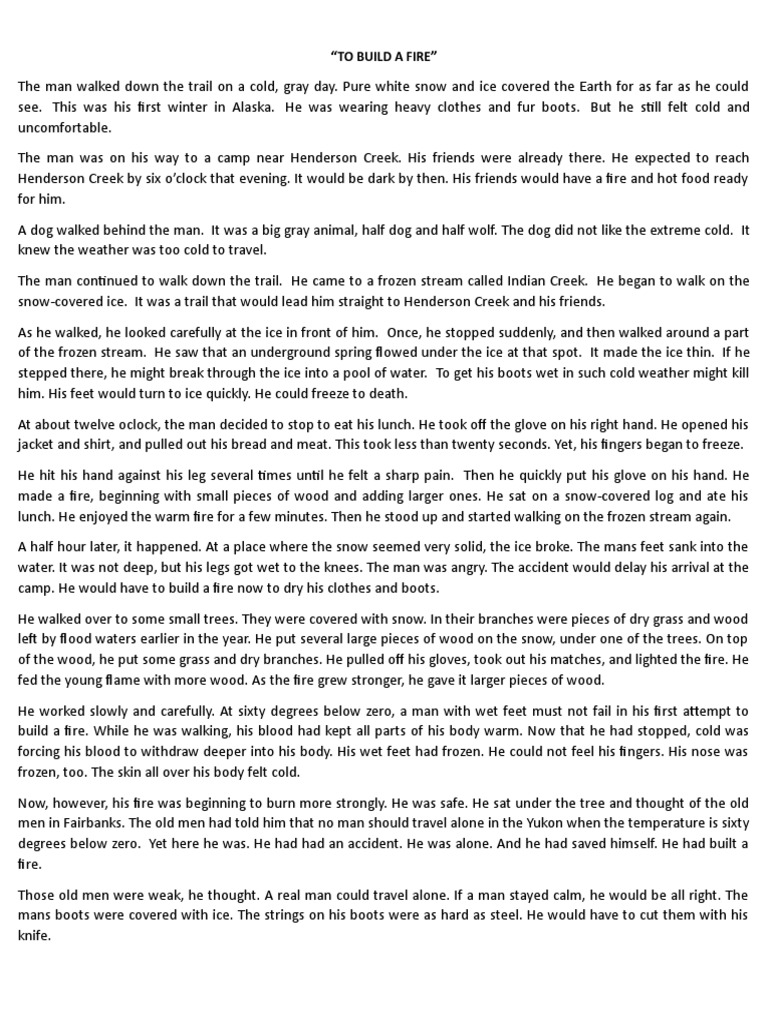 To Build A Fire | PDF