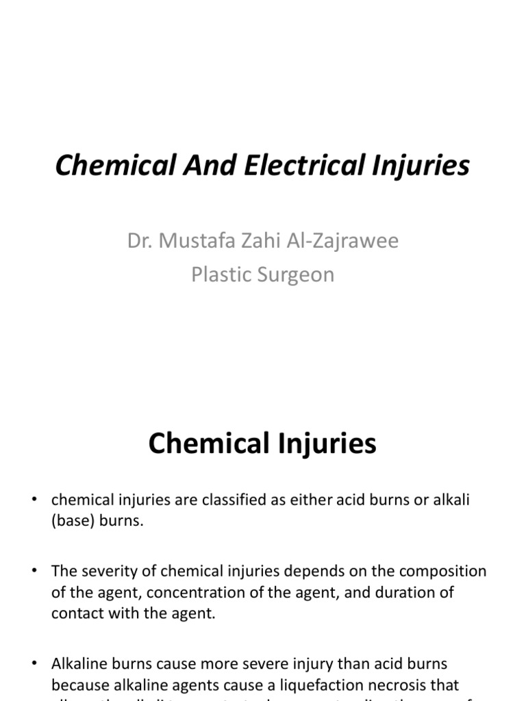 Chemical and Electrical Injuries | PDF | Burn | Injury