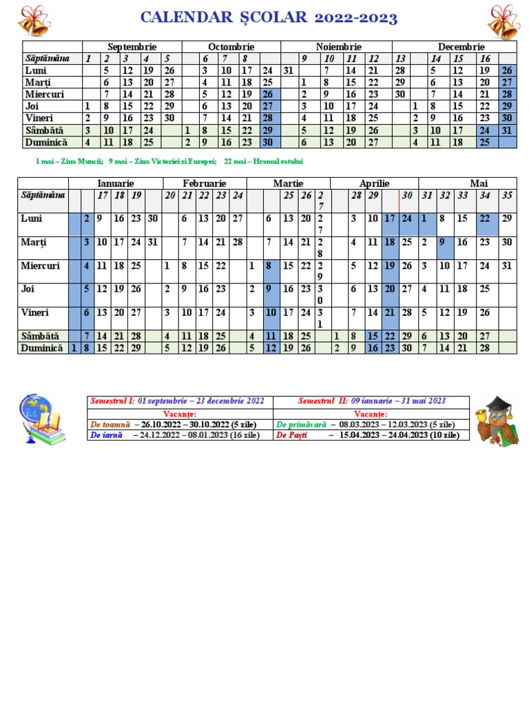 Calendar Scolar 2022-2023 | PDF