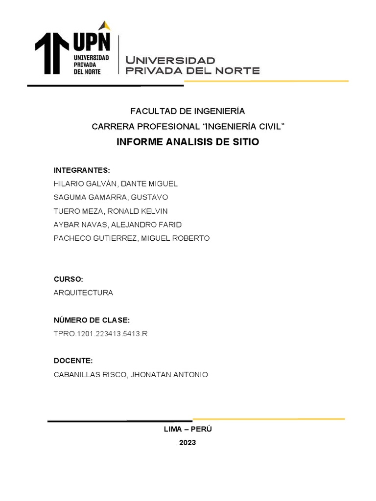 Informe Analisis de Sitio 6 | PDF