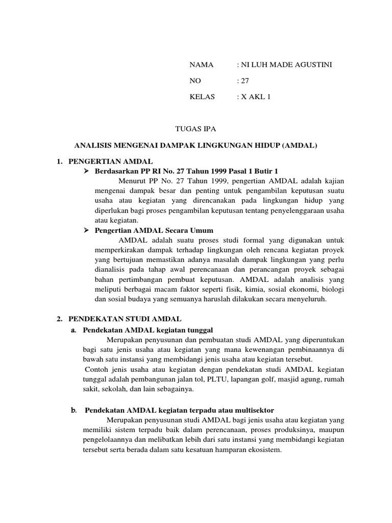 Analisis AMDAL: Pengertian dan Manfaat | PDF