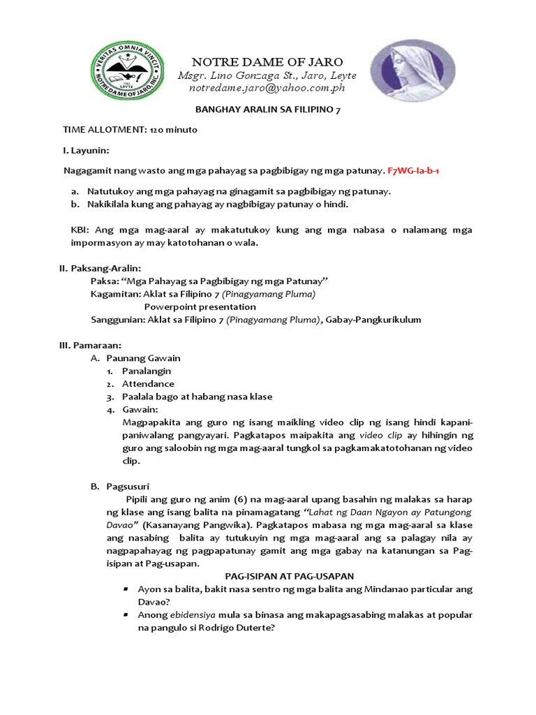 Q1 ARALIN 1 (Lesson 2) | PDF