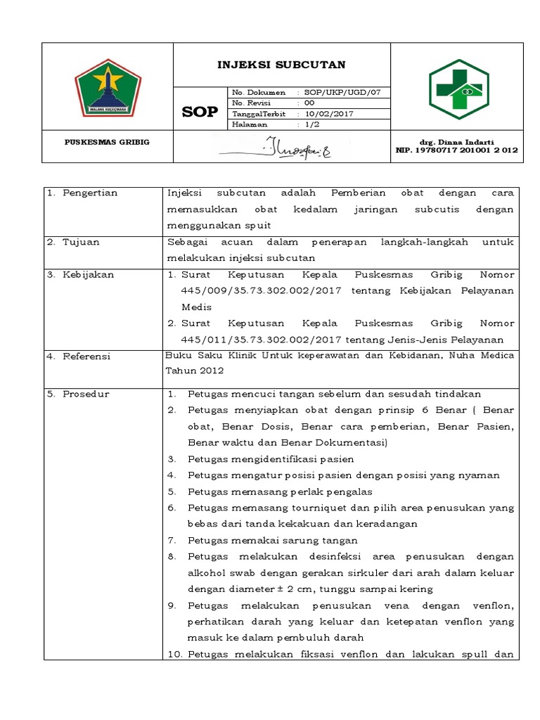 7 Sop Injeksi SC | PDF