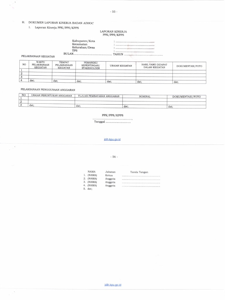 Laporan Kinerja Badan Adhoc 2023 | PDF