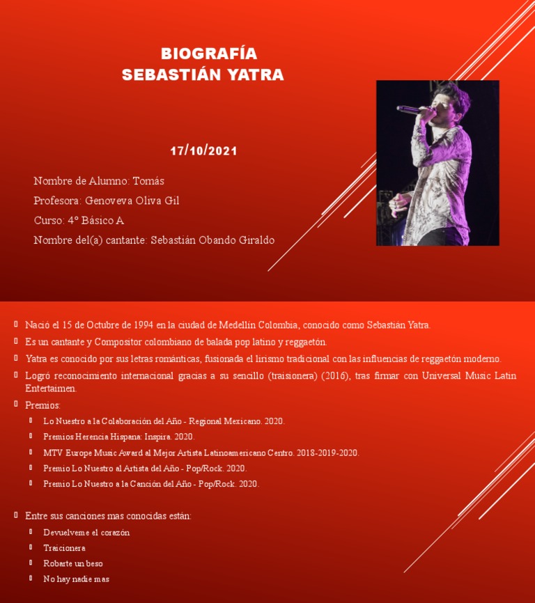 Biografía Sebastian Yatra | PDF