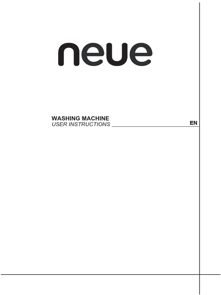 Neue NEM147D4E-80 7kg 1400rpm Washing Machine | PDF | Washing Machine ...
