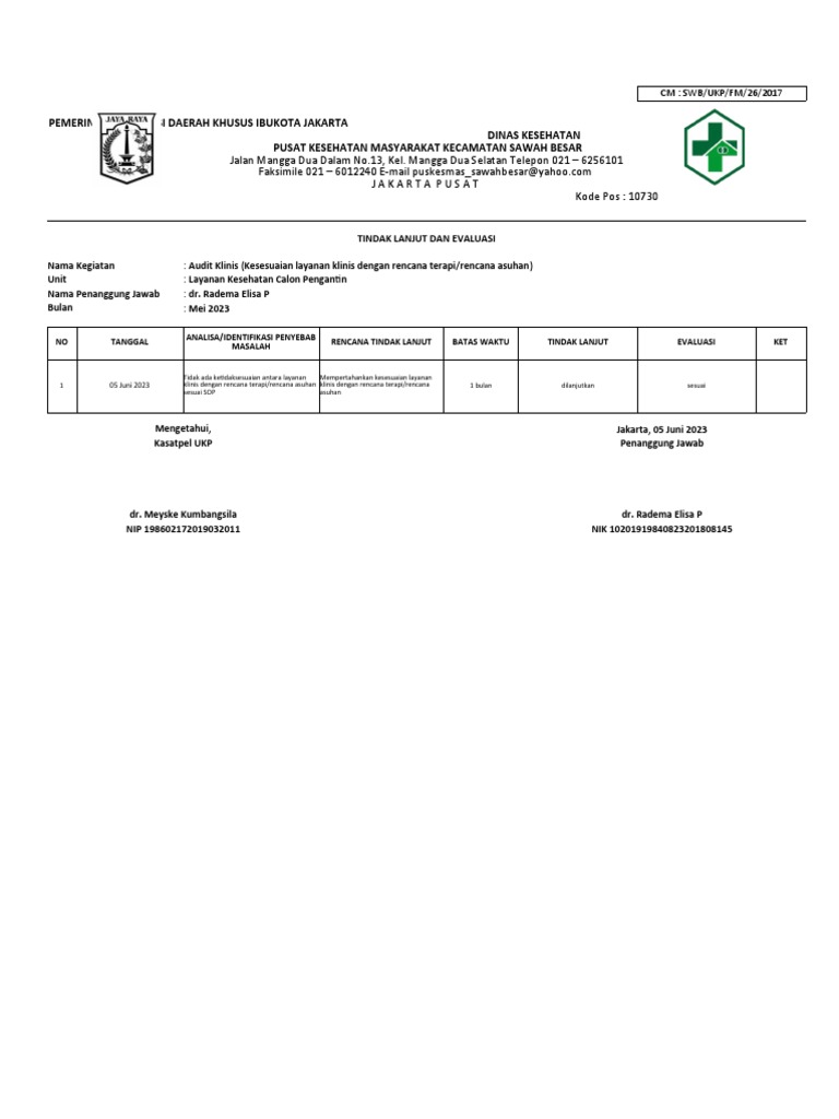 Form TL Dan Evaluasi UKP | PDF