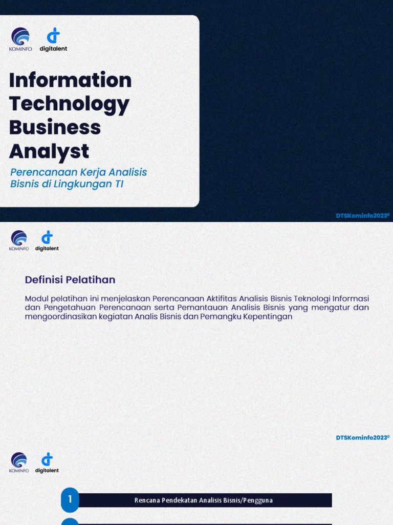 ITBA - Perencanaan Kerja Analisis Bisnis Di Lingkungan TI - 2023 | PDF