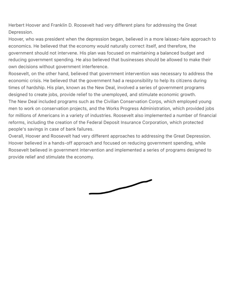 Hoover vs. Roosevelt: Great Depression Strategies | PDF | Social Science