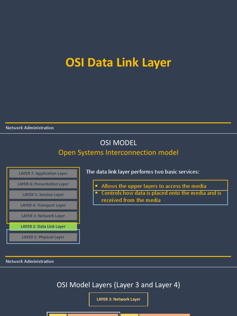 Network Administration - OSI Data Link Layer 2023 | PDF | Network ...