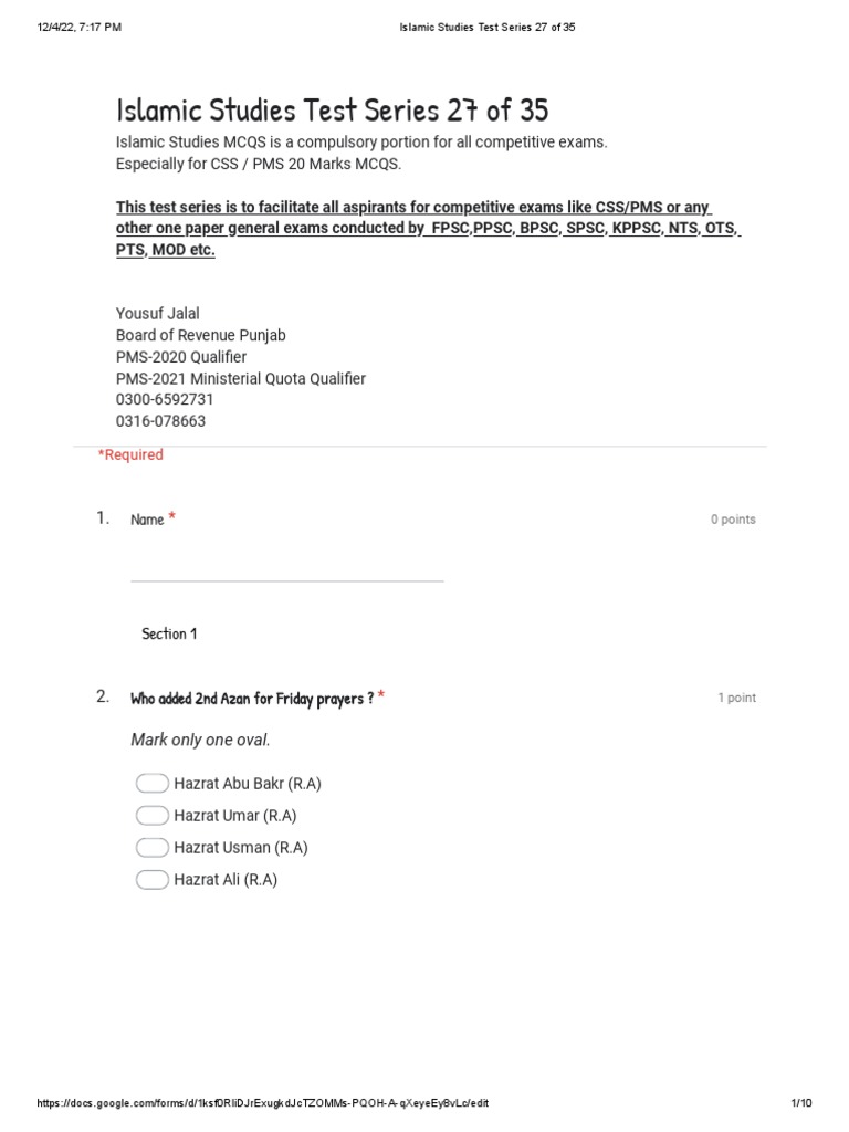 Islamic Studies Exam Prep | PDF | Prophets And Messengers In Islam ...