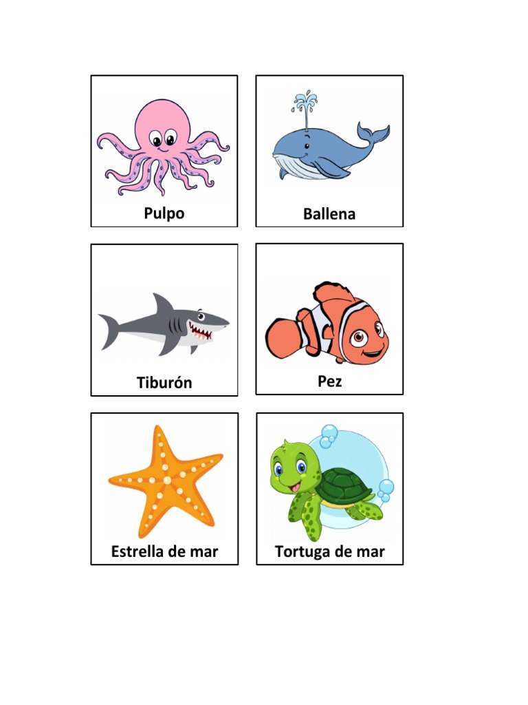 Memorice Animales Del Mar | PDF