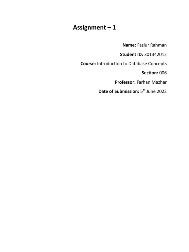 Database Concepts Assignment Overview | PDF | Books | Information Science