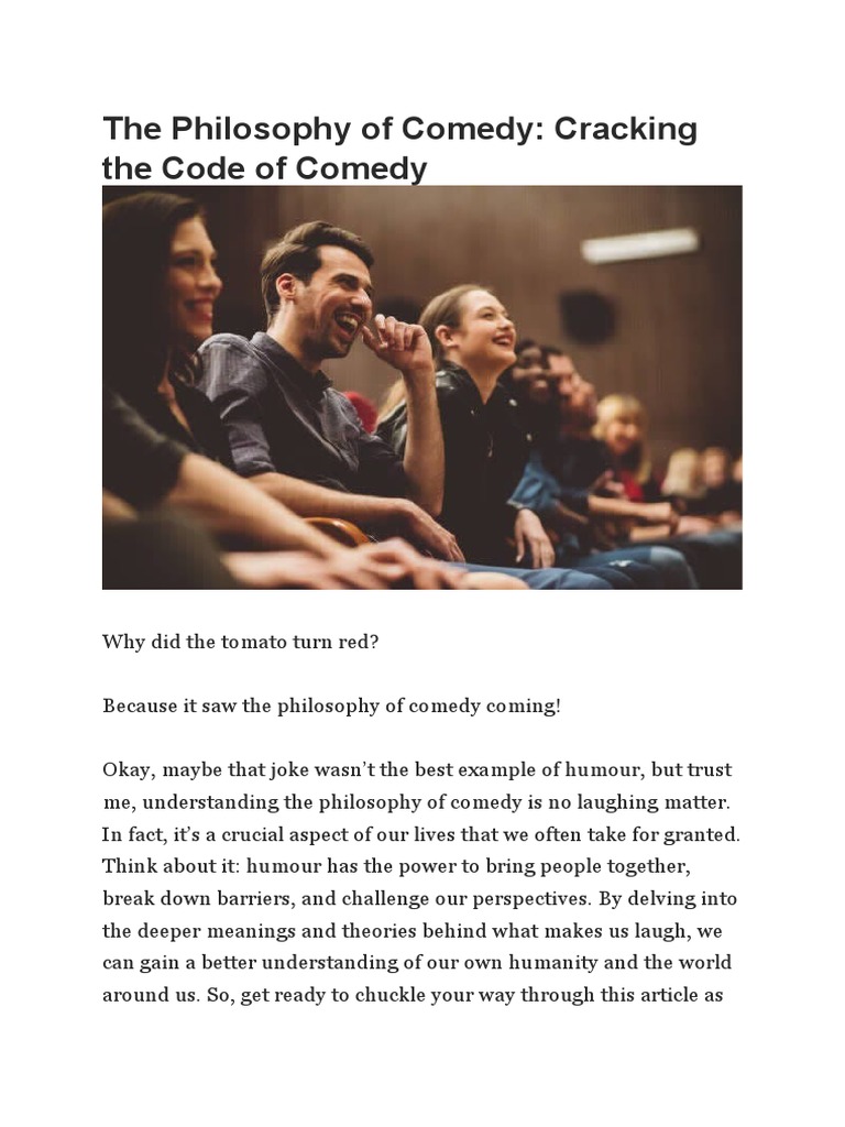 The Philosophy of Comedy | PDF | Self-Improvement