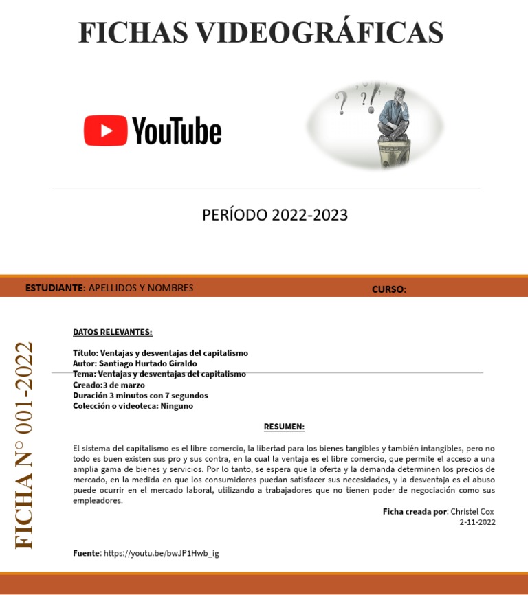 FICHAS VIDEOGRÁFICAS EJEMPLO (2) | PDF