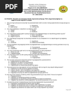 ESP-8-1st Quarter Final Exam With TOS and Answer Key | PDF