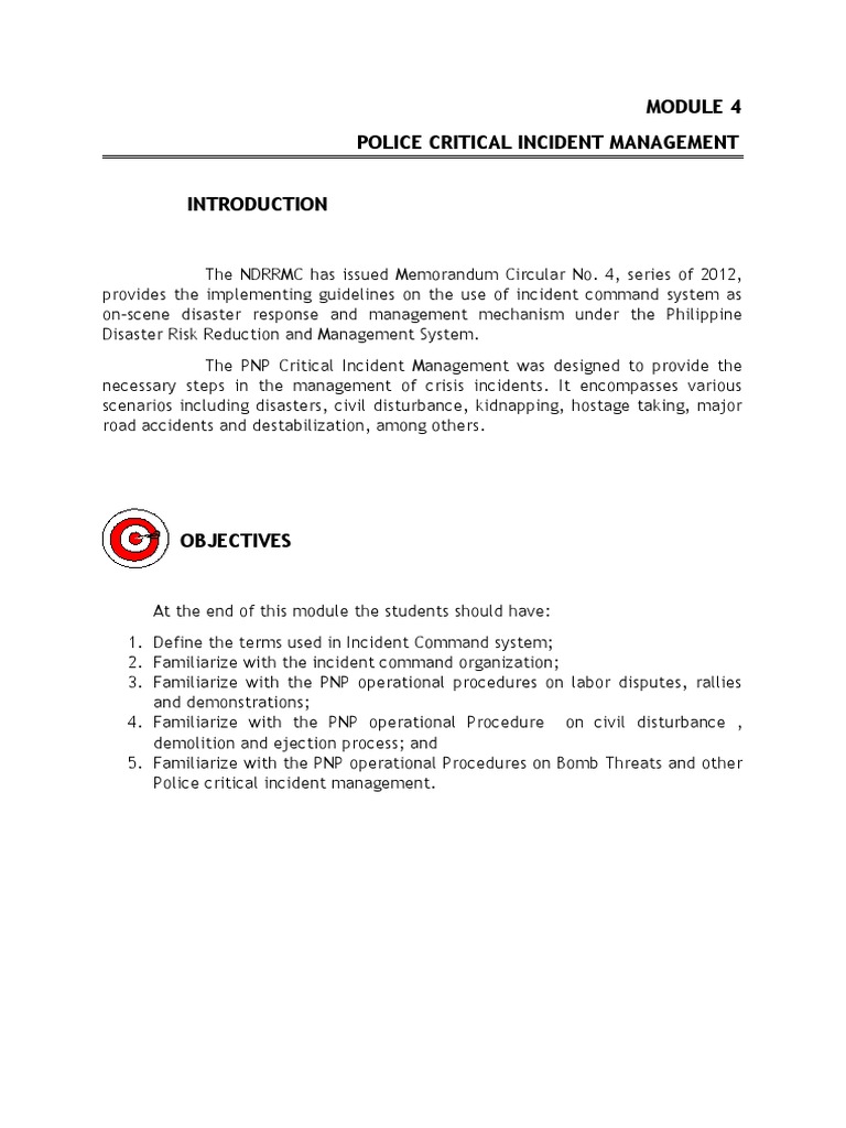 Module 4 Dispute | PDF | Incident Command System | Emergency