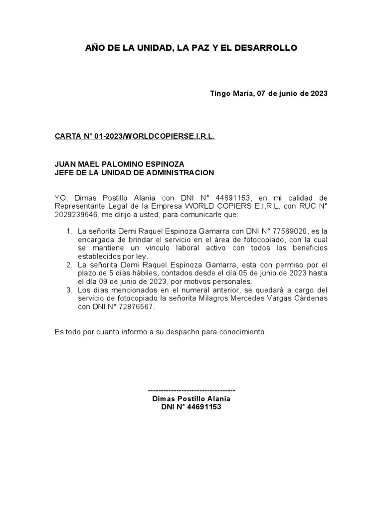 Carta de Permiso | PDF