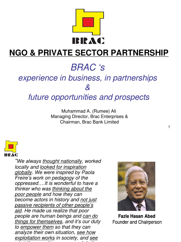 Presentation Brac | PDF | Non Governmental Organization | Corporate Social Responsibility