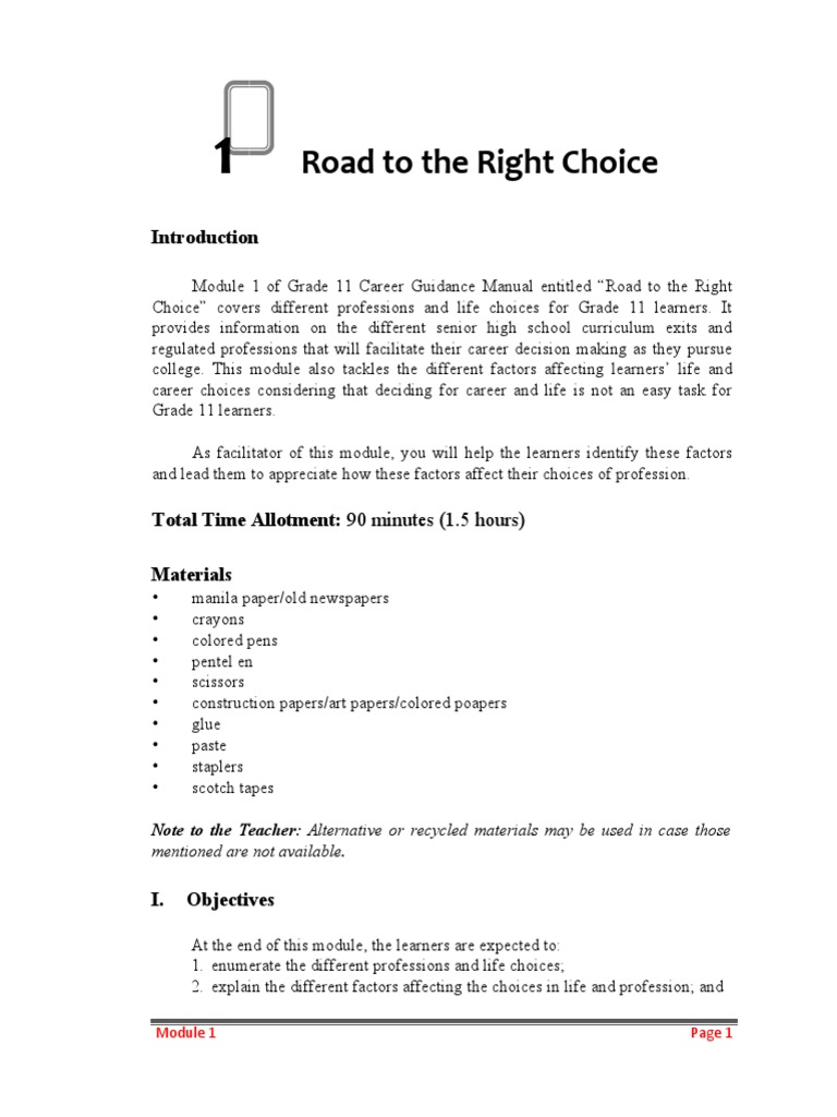 CGP Module 1 | PDF | Curriculum | Personality Type