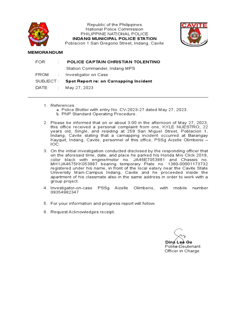 Carnapping Reports | PDF | Government | Criminal Law