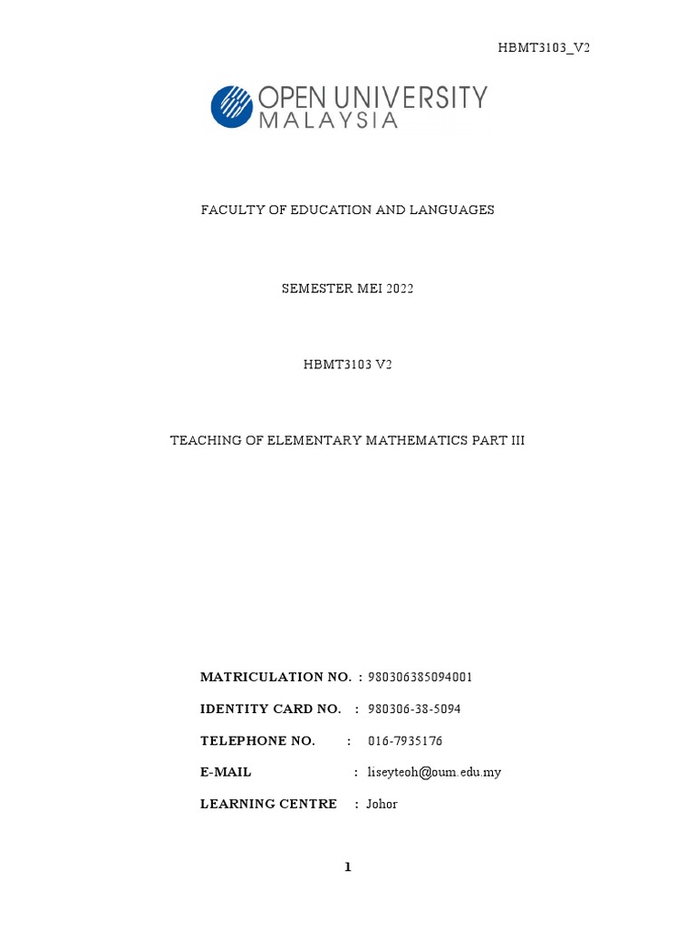 Teaching of Elementary Mathematics Part III | PDF | Numbers | Multiplication