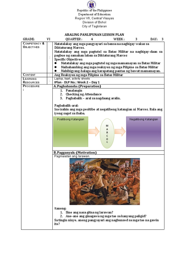 Araling Panlipunan Lesson Plan | PDF