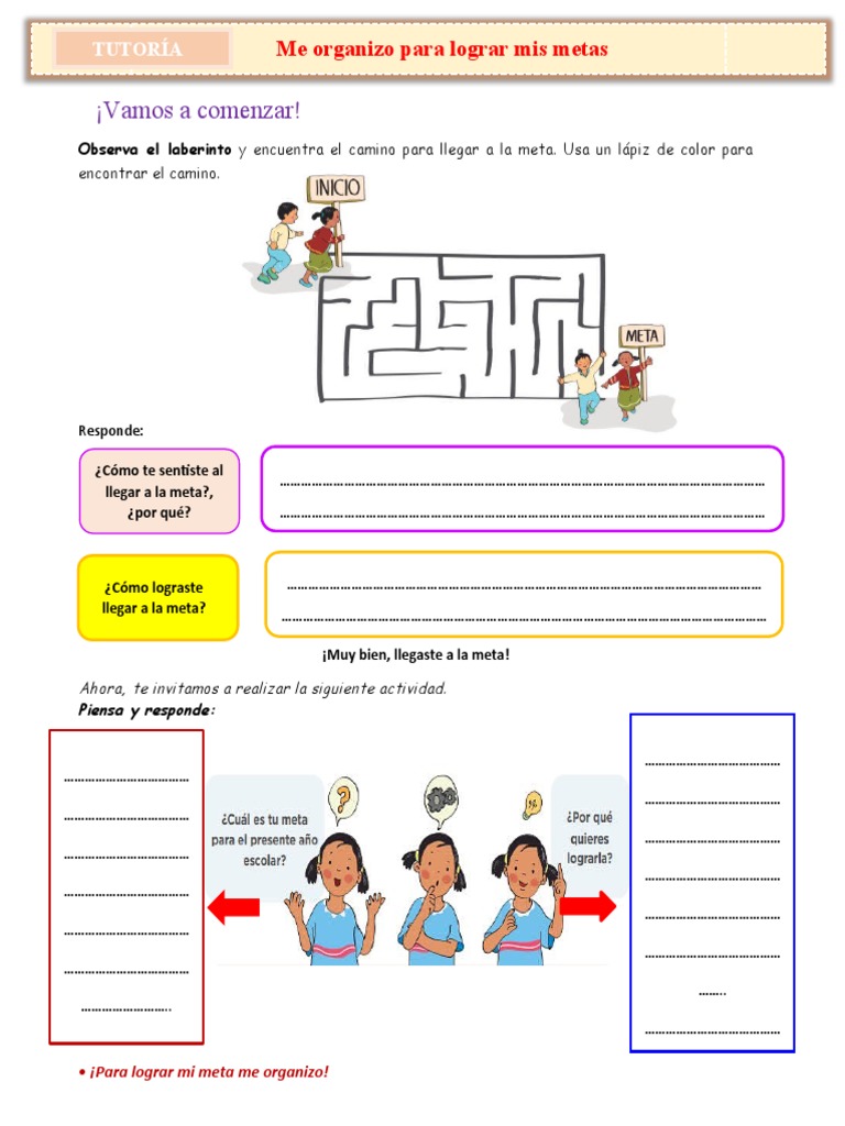 D1 A3 FICHA TUT. Me Organizo para Lograr Mis Metas | PDF