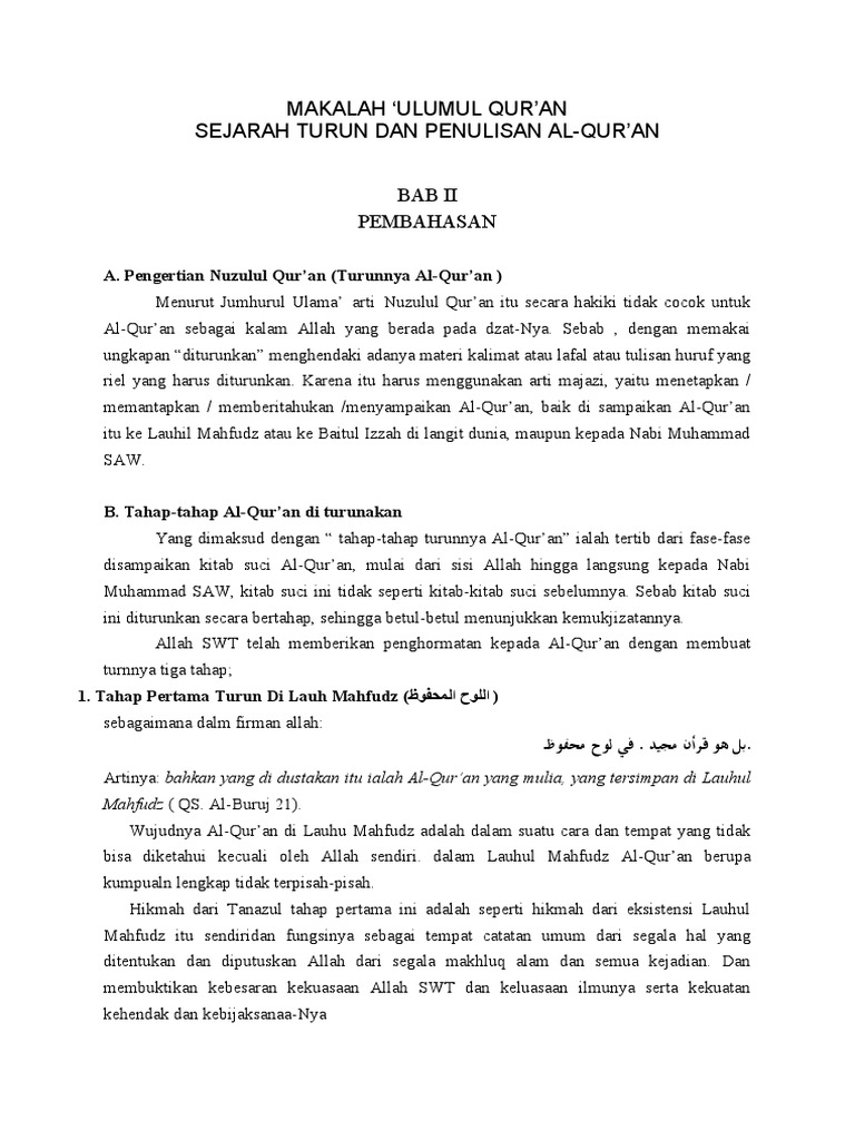MAKALAH Nuzul Al Quran | PDF