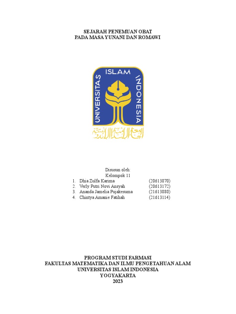 Sejarah Penemuan Obat pada Masa Yunani dan Romawi | PDF