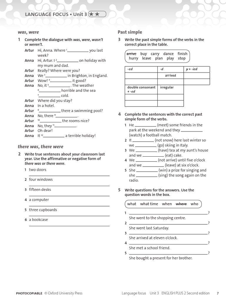 Exercícios Past Simple | PDF | Linguistic Typology | Grammar