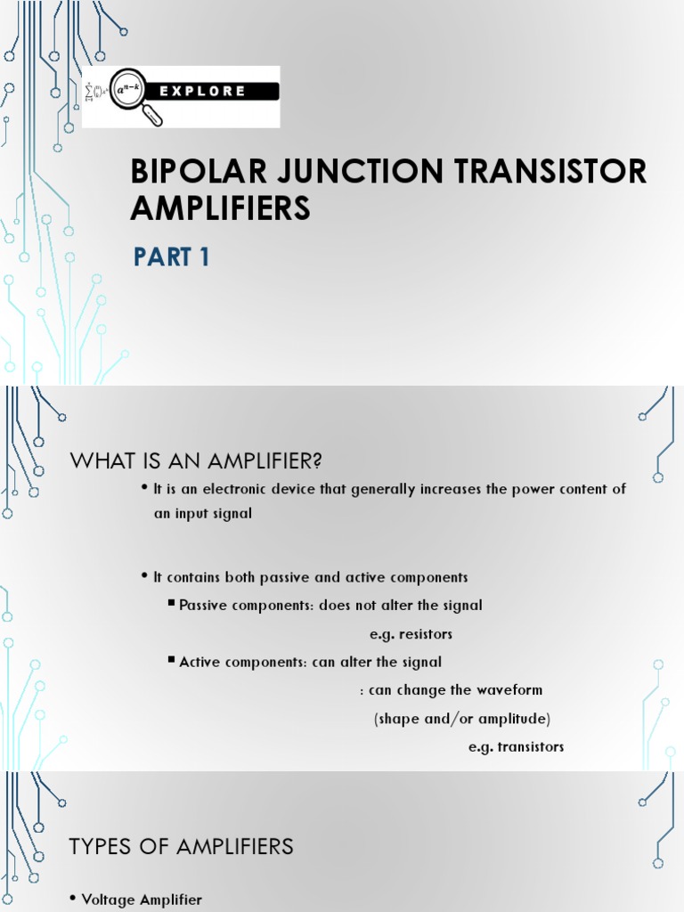Module 6B BJT Amp Ppt1 | PDF | Amplifier | Electronic Engineering Module 6B BJT Amp Ppt1 | PDF | Amplifier | Electronic Engineering