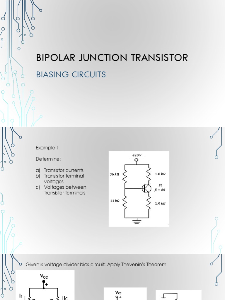 Module 5 BJT Biasing Examples | PDF | Bipolar Junction Transistor | Electronic Engineering