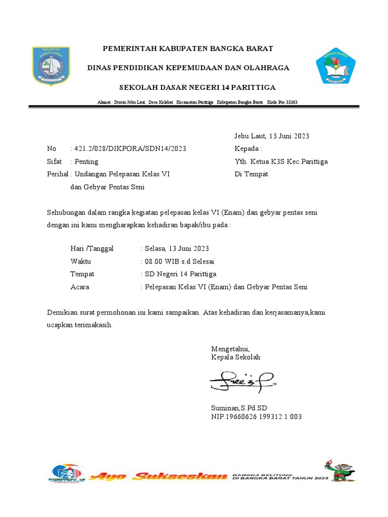 Surat Undangan k3s | PDF