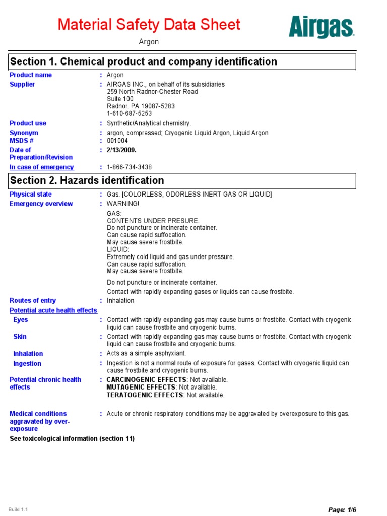 Welding Gas-Argon | PDF | Dangerous Goods | Argon