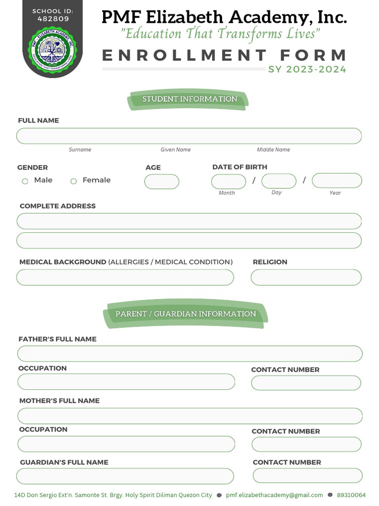 PMFEA Enrollment Form | PDF