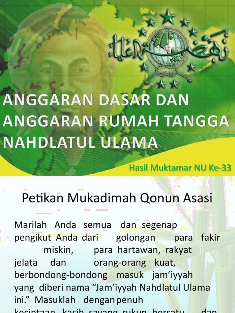 AD ART NU Hasil Muktamar 33 | PDF