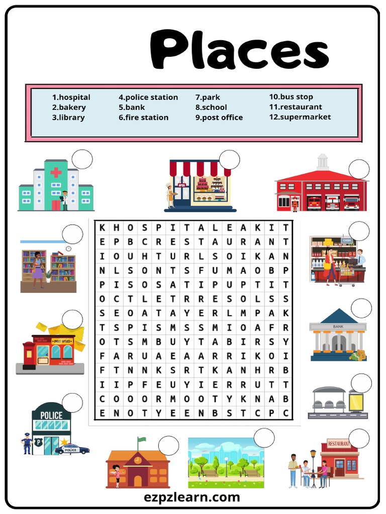 Places Word search 3 | PDF