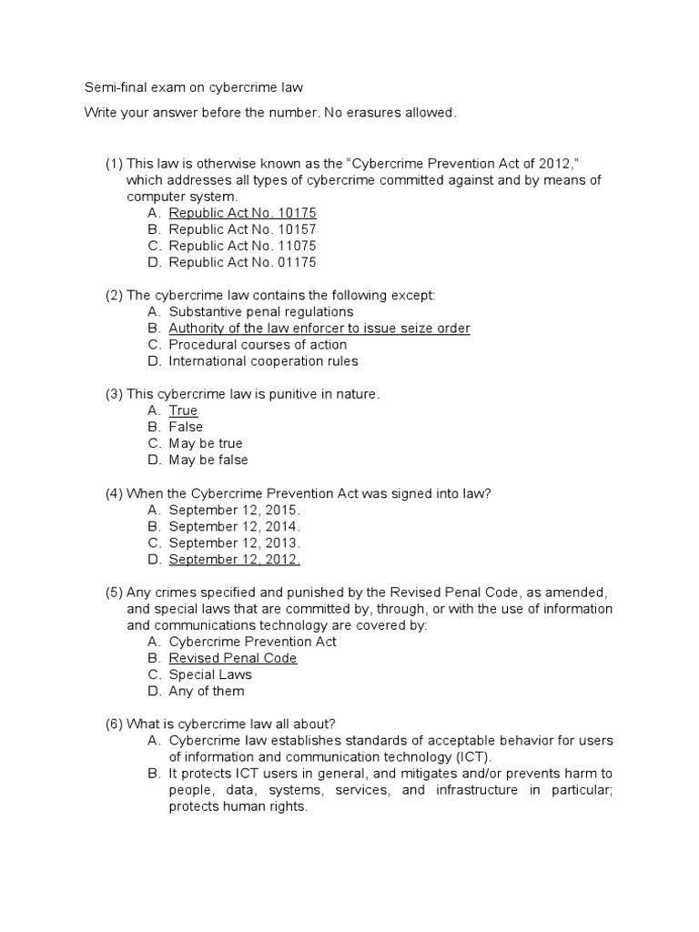 Final Exam Cybercrime | PDF | Cybercrime | Computer Security