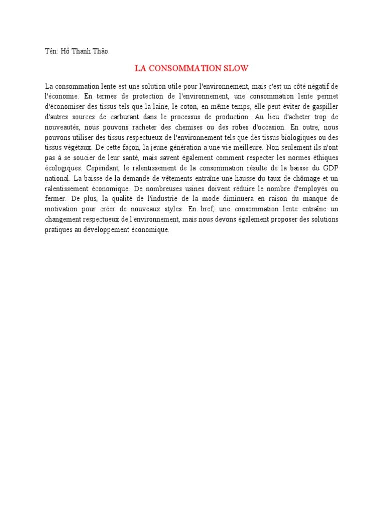 Slow Consommation | PDF